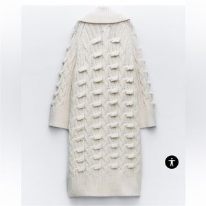 Zara | Sweaters | Zara Hooded Long Cable Knit Coat Cardigan | Poshmark